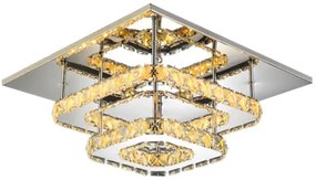 Toolight - LED křišťálová stropní lampa 8W čtvercová 30x30cm APP409-C, teplé světlo 3000K, OSW-65007