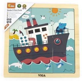 Dřevěné puzzle pro nejmenší Viga 9 ks Loď