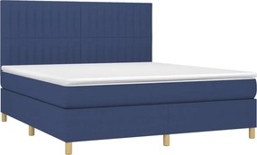 Box spring postel s matrací modrá 160x200 cm textil 3142511