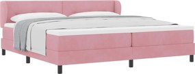 Postel s boxspringem s čelo Růžová 200 x 200 cm samet 3340411