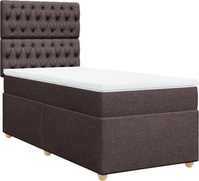 Box spring postel s matrací tmavě hnědá 90x190 cm textil 3293445