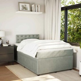 Box spring postel s matrací světle šedá 120 x 200 cm samet 3290022