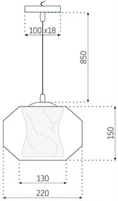 Toolight - závěsné svítidlo MARBLE E27 60W APP908-1CP, imitace mramoru, OSW-06674