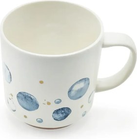 Hrnek Meno Puntík, 400 ml – porcelán New Bone China, akvarelové puntíky a zlaté detaily