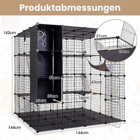 Costway Modulární klec pro kočky Skládací ohrádka pro kočky s ohrádkou