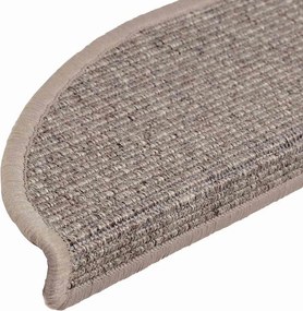 Schodové rohože 15 ks 56 x 17 x 3 cm tmavě béžové, půlkulaté 326896