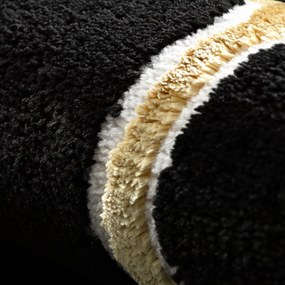 Dywany Łuszczów, Kusový koberec Allure 1967 black/gold, 200x290, černá, kancelář