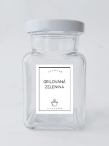Samolepka na kořenky GRILOVANÁ ZELENINA bílá 3 × 4 cm základní písmo