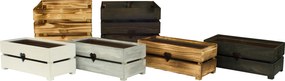 Dřevěný truhlík SRDCE 42x19x16 cm