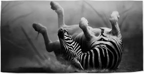 Sablio Ručník Válející se zebra - 70x140 cm