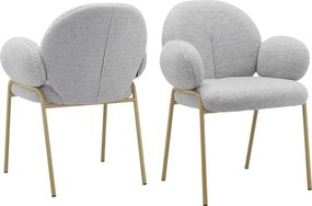 Danish style Jidelní židle Iwama Dining (SET 2 ks), textil, šedá