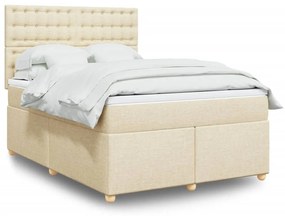 Box spring postel s matrací krémová 140x200 cm textil 3293622