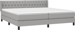 Box spring postel s matrací světle šedá 200 x 200 cm textil 3129977