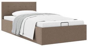 Rám postele s úložným prostorem taupe textil 100 x 200 cm 285595