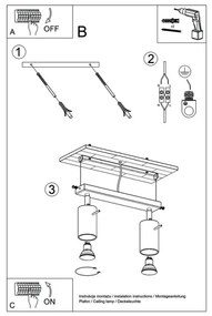Sollux SL.0450 - Stropní bodové svítidlo RING 2xGU10/10W/230V