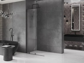 Mexen Velar L, posuvná sprchová zástěna Walk-in 120 x 200 cm, 8mm čiré sklo, broušený grafit, 871-120-003-03-95