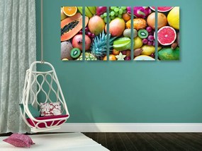 5-dílný obraz tropické ovoce - 200x100 cm