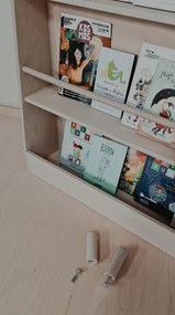 Wood Luck Dětský Montessori regál se 3 prostornými policemi BOOKWORM přírodní