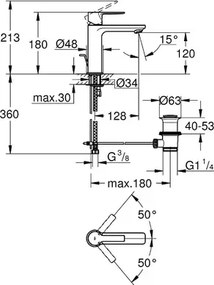 Grohe Lineare - Umyvadlová baterie s výpustí chrom