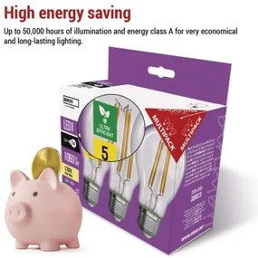 Emos lighting LED žárovka Filament A60 A CLASS/ E27 / 5 W (75 W) / 1 060 lm / teplá bílá 1525283276