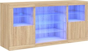 Příborník s LED osvětlením dub sonoma 142,5 x 37 x 67 cm 3209088