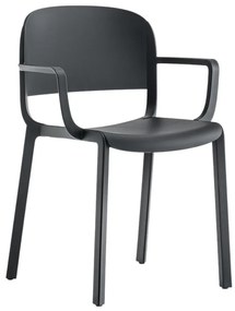 OnaDnes -20% Pedrali Černá plastová jídelní židle Dome 265 s područkami