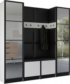 Šatní skříň EDEN 18 bílý + ekokůže černý Vzor 1