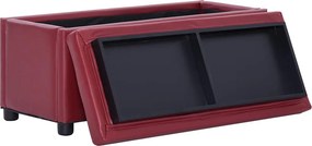 Taburet s úložným prostorem 87,5 cm vínový umělá kůže 281374