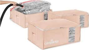 Vakuové plastové úložné boxy na oblečení v sadě 3 ks 65x45x27 cm Pink Edition – Compactor