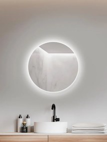 AMBIENTE kulaté zrcadlo do koupelny na zeď do pokoje do ložnice do předsíně na chodbu Amirro Ø 50 cm s LED osvětlením, IP44 411-217