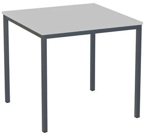Jídelní stůl Versys s podnožím antracit RAL 7016, 80 x 80 x 74,3 cm, světle šedý