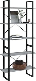Knihovna s 5 policemi šedá sonoma 80x30x175 cm kompozitní dřevo 3114017