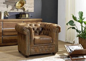 Askont Chesterfield Oxford: Křeslo 1M Brown