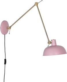 Nástěnné svítidlo s ramenem a vypínačem Milton Pink