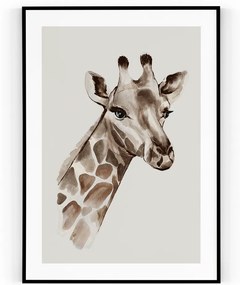 Plakát / Obraz Giraffe S okrajem Pololesklý saténový papír 210 g/m² A4 - 21 x 29,7 cm