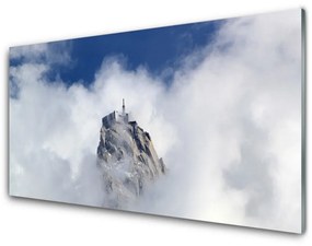 Obraz na skle Hora Mraky Krajina 100x50 cm