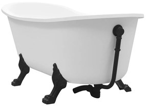 BESCO Volně stojící vana OLAYA bílá Nožičky k vaně - Černé, Rozměr vany - 160 × 68 cm - VANOLA160B