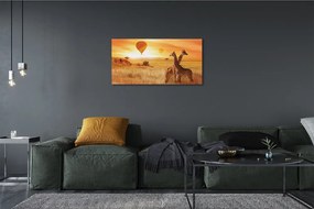 Obrazy na plátně Balóny nebe žirafa 100x50 cm