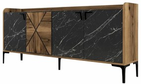 Skříňka Venedik Walnut and Black Marble
