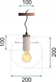 Toolight - Závěsné skleněné stropní svítidlo Lassi 20 cm 1xE27, Růžové zlato, OSW-00130