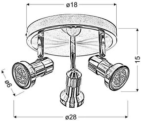 Stropní bodová lampa ARKON Candellux