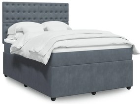 Box spring postel s matrací tmavě šedá 140x200 cm samet 3292371