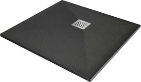 Mexen Stone+ kompozitová čtvercová sprchová vanička 70 x 70 cm, antracit - 44717070