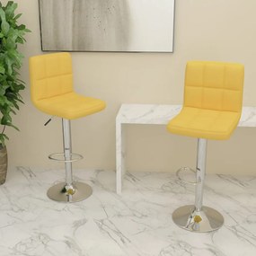 Barové židle 2 ks hořčicově žluté textil 334246