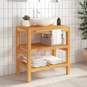 Koupelnová Skříňka Se 2 Policemi 74 X 45 X 75 Cm Masivní Dřevo