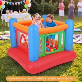 Costway Nafukovací skákací hrad 3 v 1 hrací hrad míčové – 160 × 160 × 125 cm