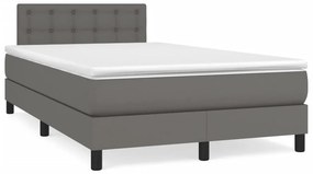 Box spring postel s matrací šedá 120x190 cm umělá kůže 3269823