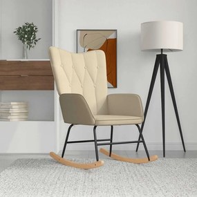 Houpací křeslo krémové textil 327613