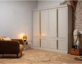 Světle šedá šatní skříň z borovicového dřeva 110x215x44 cm Organize – WOOOD
