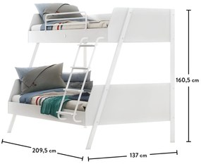 Čilek Studentská patrová postel (90x200-120x200 cm) bílá